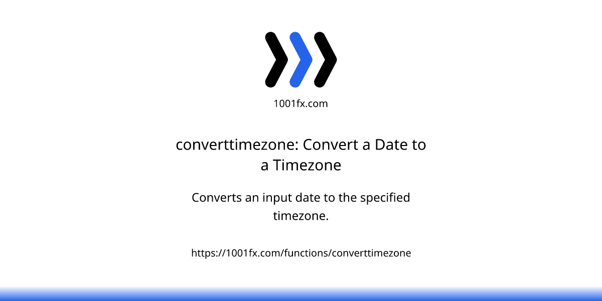 converttimezone: Convert a Date to a Timezone