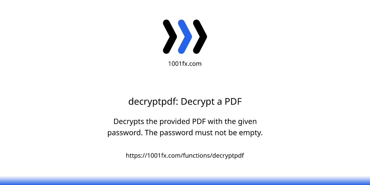decryptpdf: Decrypt a PDF